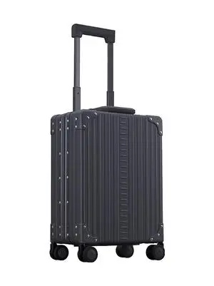 ALEON 20-inch Aluminum Vertical Spinner Carry On Suitcase - Black