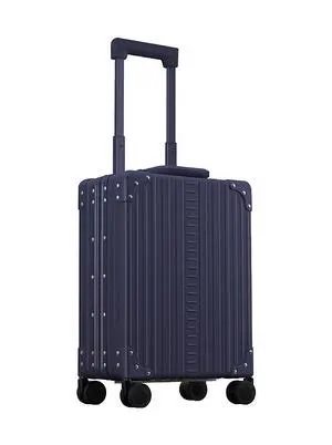 ALEON 20-inch Aluminum Vertical Spinner Carry On Suitcase - Blue