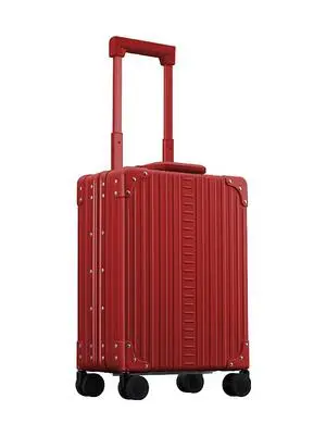 ALEON 20-inch Aluminum Vertical Spinner Carry On Suitcase - Red