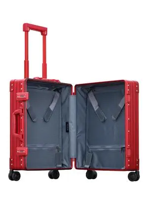 ALEON Aleon 21-inch Aluminum Carry-On Spinner Suitcase Red