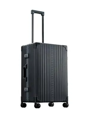 ALEON 26-inch Traveler Aluminum Spinner Suitcase - Black