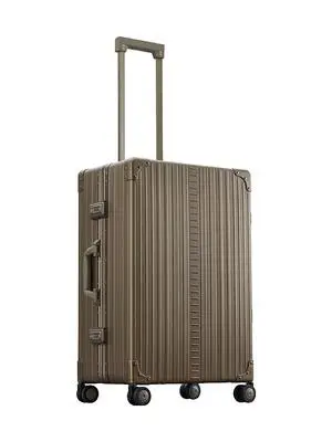 ALEON 26-inch Traveler Aluminum Spinner Suitcase - Brown