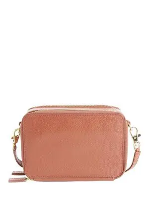 ROYCE NEW YORK Mini Leather Crossbody - Tan