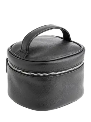 ROYCE NEW YORK Compact Leather Cosmetic Bag - Black