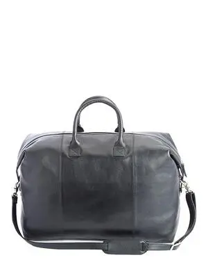 ROYCE NEW YORK Leather Weekender Duffel Bag - Black