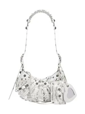 Balenciaga Le Cagole Xs Shoulder Bag With Safety Pins - Optic White