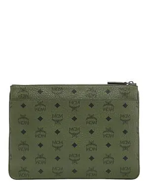 Mcm Mcm Aren Visetos Pouch Khaki Moss