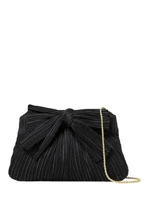 LOEFFLER RANDALL Rayne Pleated Bow Clutch - Black/silver