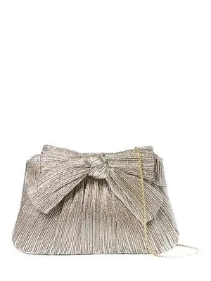 LOEFFLER RANDALL Rayne Pleated Bow Clutch - Champagne/gold