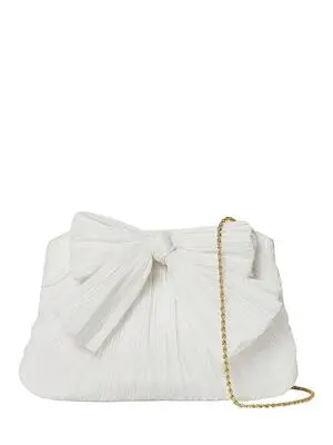 LOEFFLER RANDALL Rayne Pleated Bow Clutch - Pearl