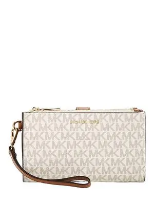 Michael Kors Signature Print Wristlet Wallet - Vanilla