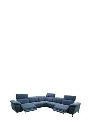 Bloomingdale'S Aprile Leather Reclining Sectional Sofa - Blt- Blue