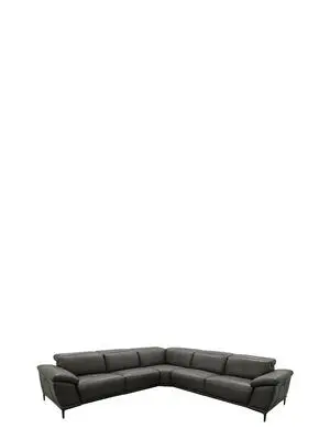 Bloomingdale'S Aprile Leather Reclining Sectional Sofa - Nc-e Graphite
