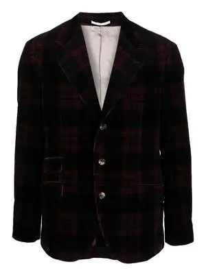 Brunello Cucinelli Prince Of Wales Check Corduroy Blazer - Red