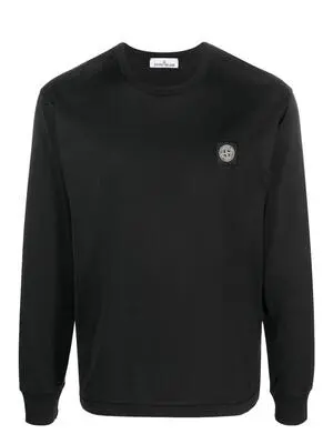 Stone Island Compass-patch Long-sleeve T-shirt - Black