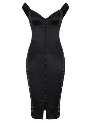 MURMUR Lace-up Corset Dress - Black