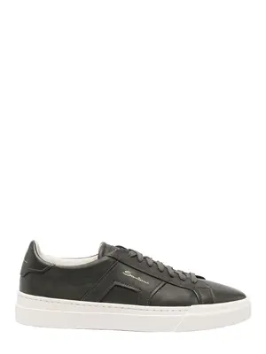 Santoni Logo-print Leather Sneakers - Green
