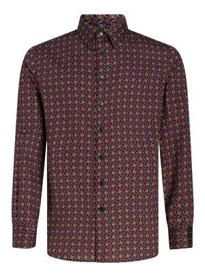 Etro Graphic-print Cotton Shirt - Red