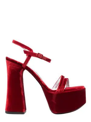 Philosophy Di Lorenzo Serafini 145mm Velvet-finish Sandals - Red