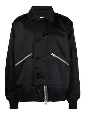 Sacai Zip-up Cotton-blend Bomber Jacket - Black