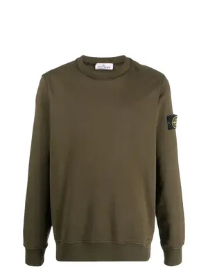Stone Island Compass-patch Cotton Sweatshirt - Green