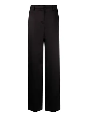 Magda Butrym Satin Straight-leg Trousers - Black
