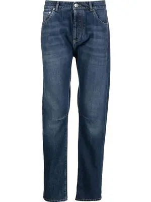 Brunello Cucinelli Mid-rise Straight-leg Jeans - Blue