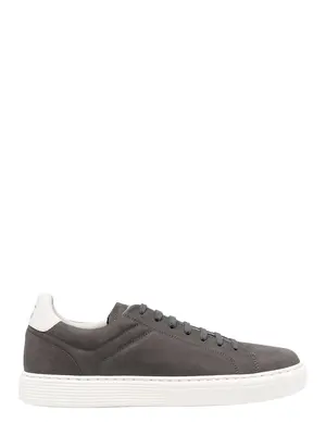 Brunello Cucinelli Brunello Cucinelli Nubuck Leather Low-Top Sneakers Grey