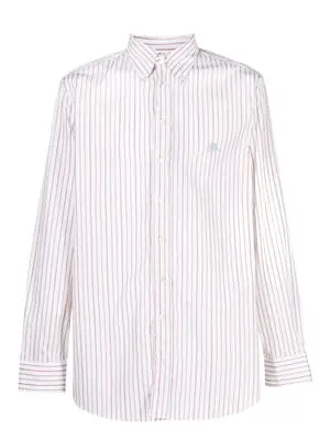 Etro Embroidered-logo Striped Shirt - White