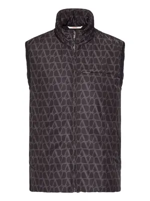 Valentino Garavani Toile Iconographe Zipped Gilet - Black
