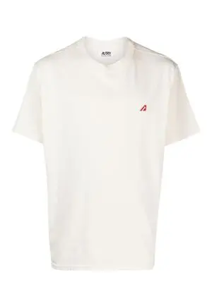 AUTRY Logo-patch Cotton T-shirt - White