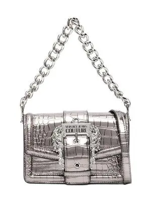 Versace Baroque Buckle Crossbody Bag - Silver