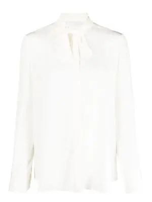 Chloé Tie-strap Silk Shirt - Neutrals