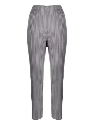Issey Miyake Plissé Cropped Trousers - Grey