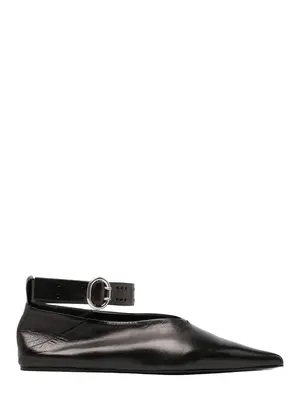 JIL SANDER Pointed-toe Ballerina Shoes - Black