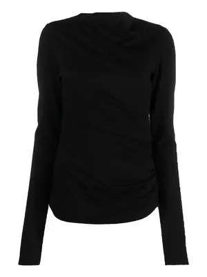 Dorothee Schumacher Ruched-detail Long-sleeve Top - Black