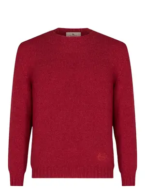 Etro Logo-embroidered Cashmere Jumper - Red