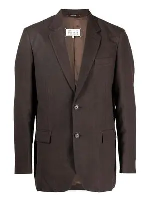 MAISON MARGIELA Notched-lapels Single-breasted Blazer - Brown
