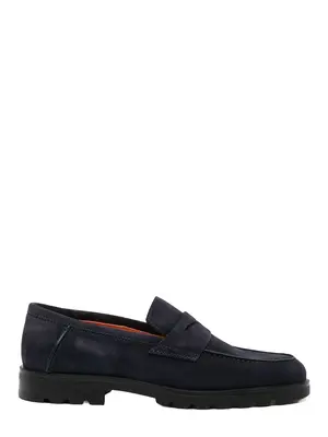 Santoni Almond-toe Penny Loafers - Blue