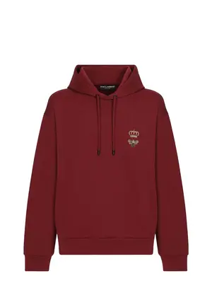 Dolce & Gabbana Embroidered Logo Pullover Hoodie - Red