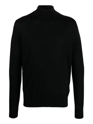 LANVIN Roll Neck Wool-blend Jumper - Black