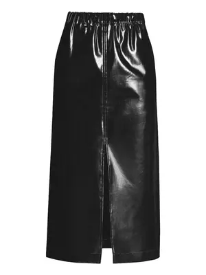 MAISON MARGIELA Four-stitch Patent Midi Skirt - Black