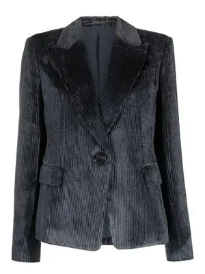 Brunello Cucinelli Corduroy Single-breasted Blazer - Blue
