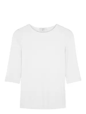Vince Ribbed Stretch-jersey Top - White