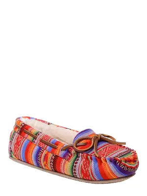 Minnetonka Cally Faux Fur Lined Slipper - Frisco Stripe