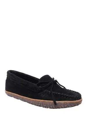 Minnetonka Tie Tread Slipper - Black