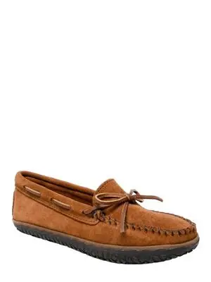Minnetonka Tie Tread Slipper - Brown