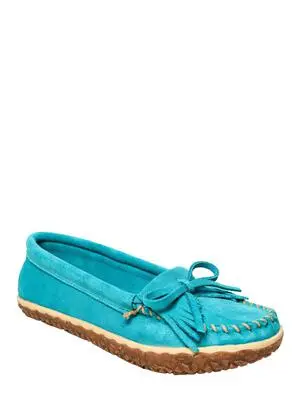 Minnetonka Kilty Tread Slipper - Turquoise