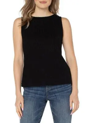 LIVERPOOL Rib Boat Neck Tank - Black