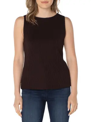 LIVERPOOL Liverpool Los Angeles Rib Boat Neck Tank Java